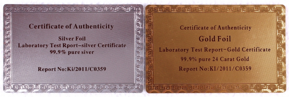 Complete Set of (104) Pure 24K 99.9% Silver & Gold Leafed Playing Cards ...