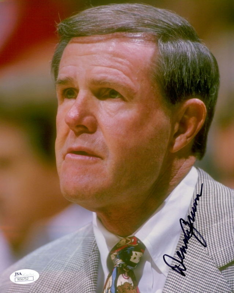 Denny Crum Signed 8x10 Photo (JSA COA) | Pristine Auction