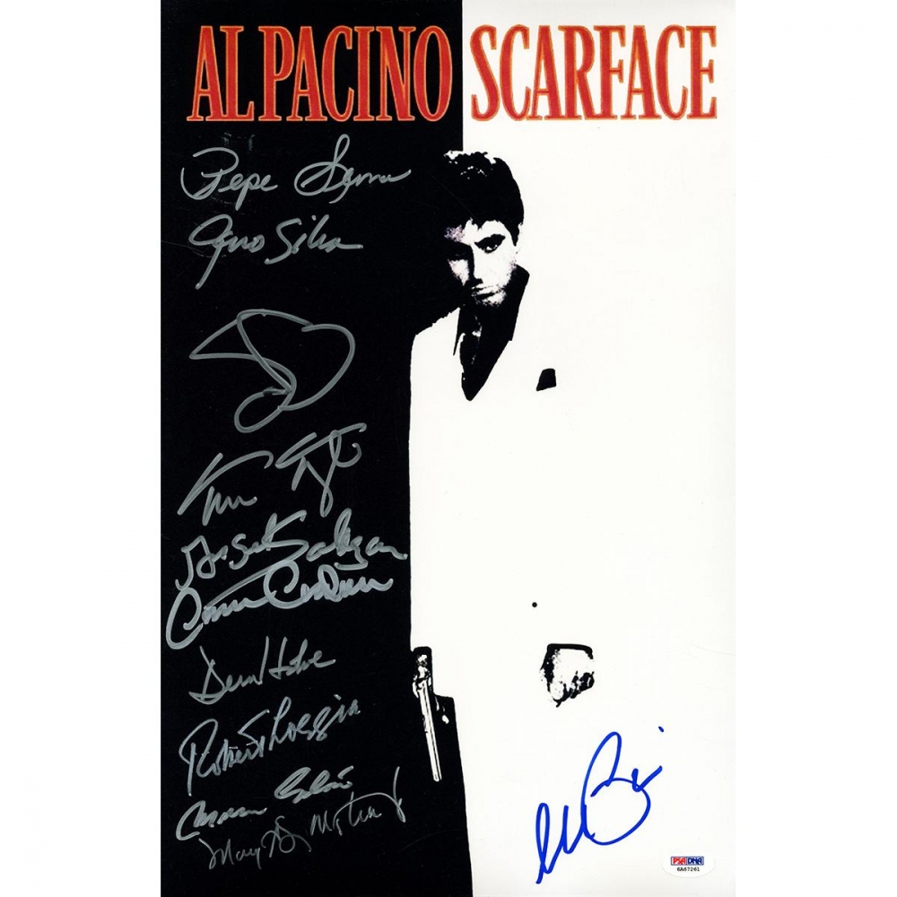"Scarface" 11x14 Poster Signed by Full-Cast with Al Pacino & (10 ...
