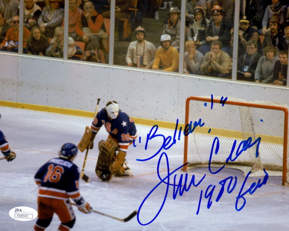 Jim Craig Signed Team USA 8x10 Photo Inscribed "Believe" & "1980 Gold ...