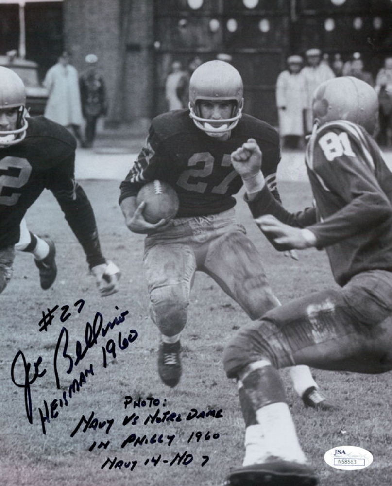 Joe Bellino Signed Navy 8x10 Photo with (2) Inscriptions Including ...