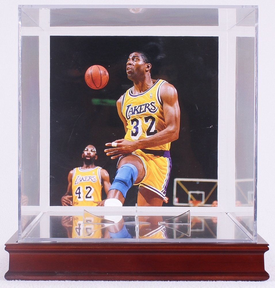 Magic Johnson Signed Basketball with High Quality Display Case (PSA COA ...