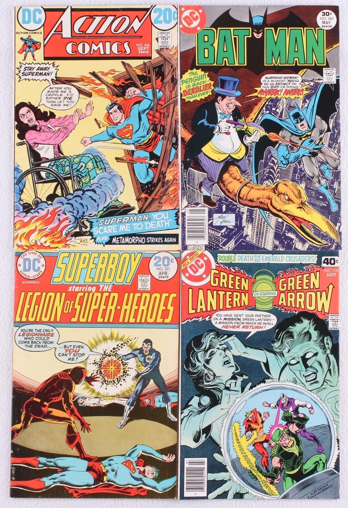 Lot of (4) Vintage DC Comic Books with Action Comics, Superboy, Batman ...
