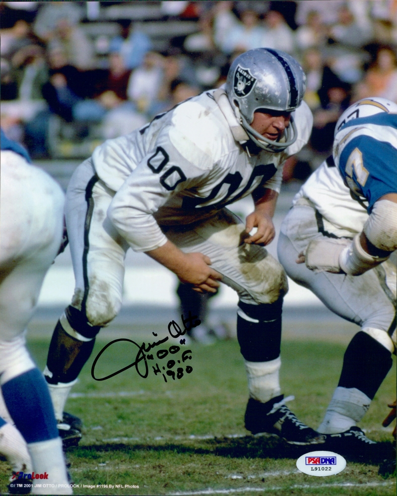 Jim Otto Signed Raiders 8x10 Photo Inscribed "H.O.F. 1980" (PSA COA ...