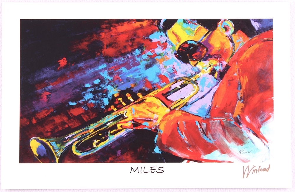 Miles Davis 11x17 "Miles" Signed Winford Lithograph (Winford COA ...