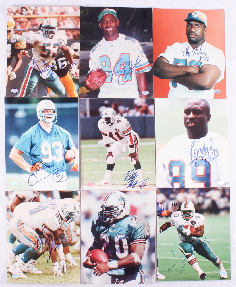 Lot of (9) Dolphins 8x10 Signed Photos With Audrey Beavers, Keith Byars ...