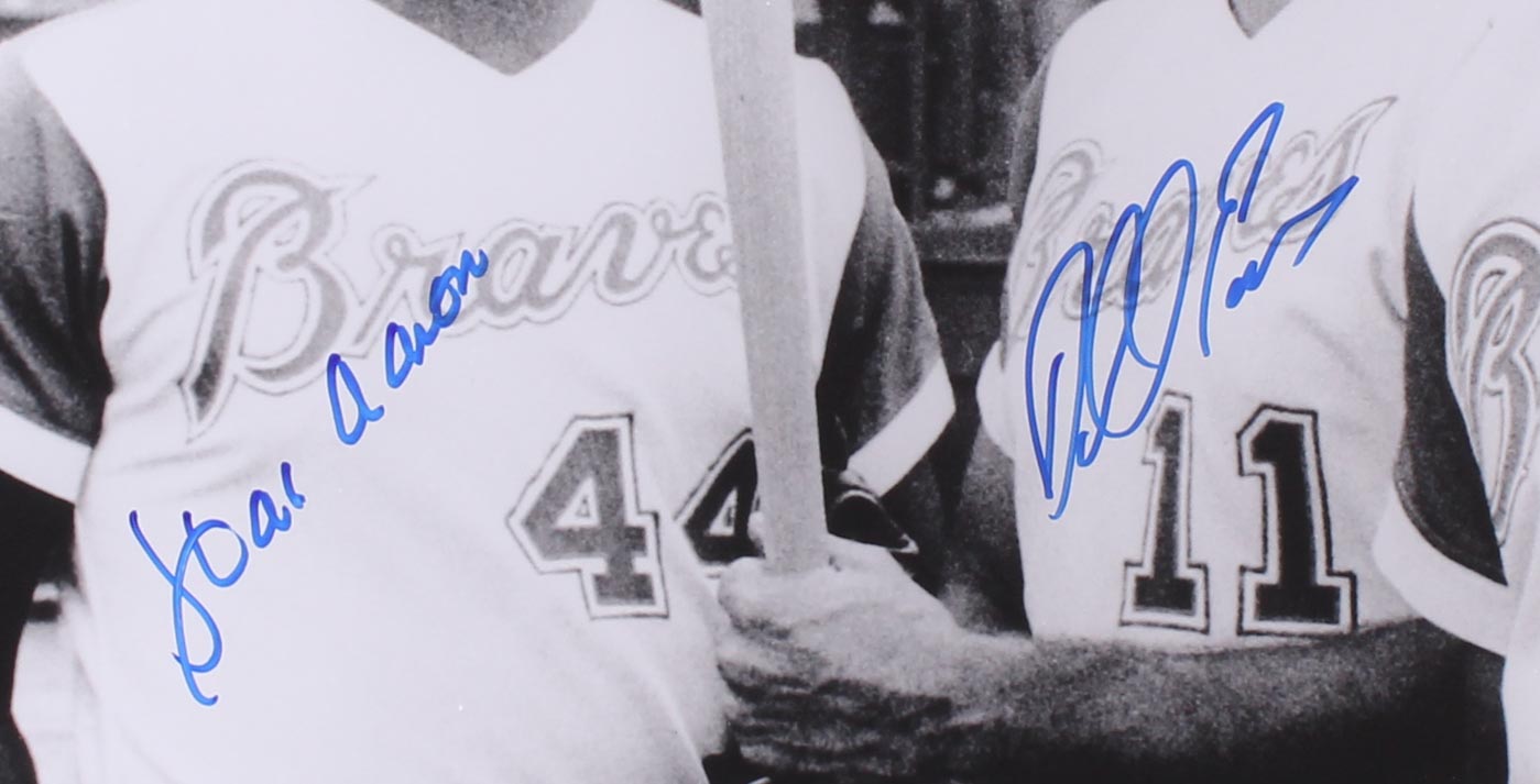 Hank Aaron & Darrell Evans Dual Signed Braves 16x20 Photo (JSA COA ...