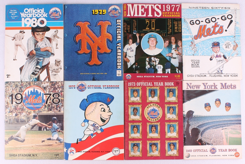 Lot of (8) Original New York Mets Vintage Programs with 1966, 1969 ...