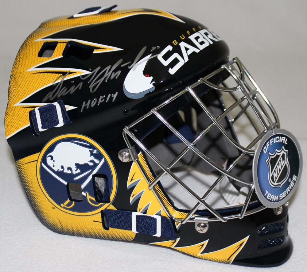 Dominik Hasek Signed Sabres Full-Size Goalie Mask Inscribed "HOF 14 ...