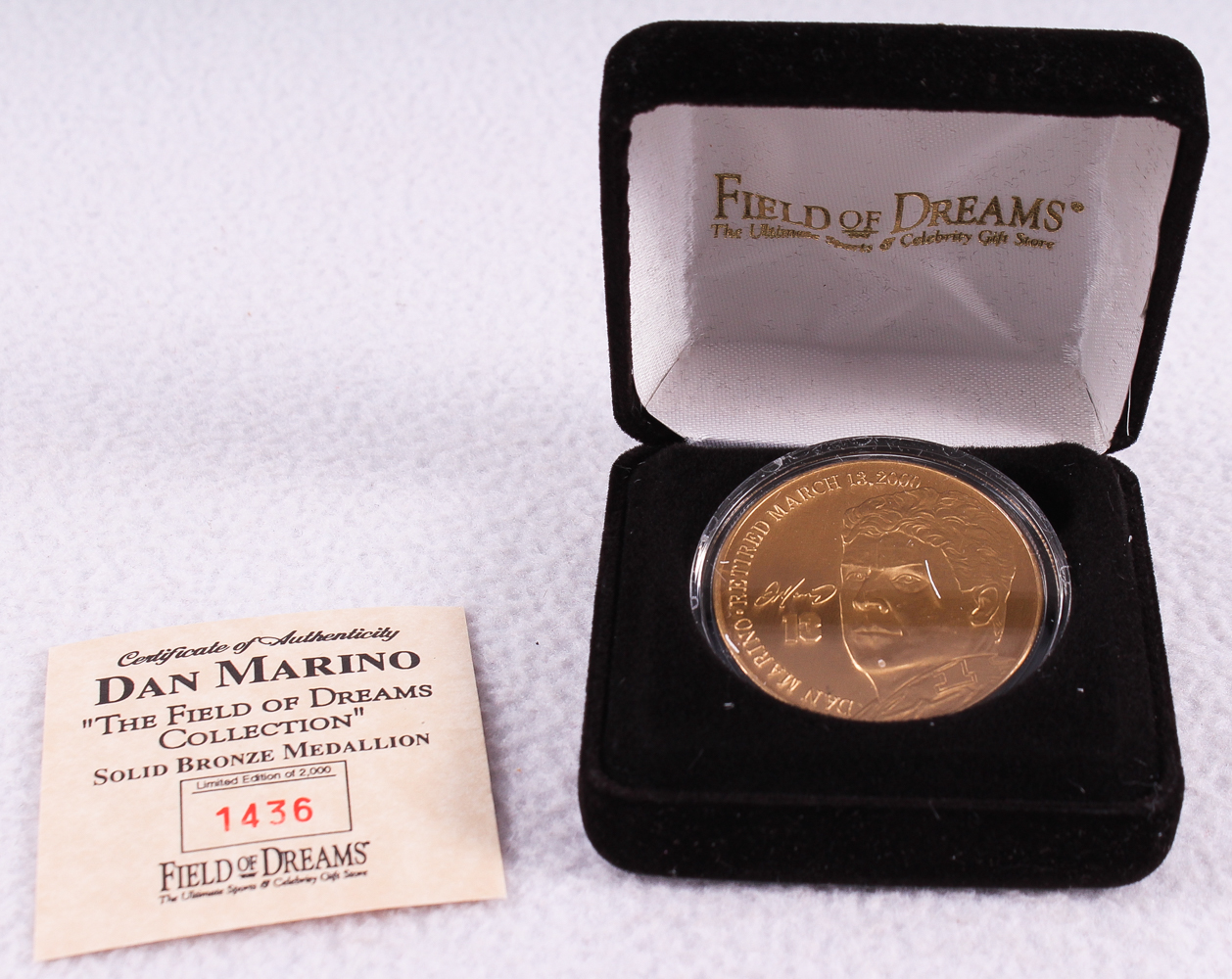 Dan Marino LE Dolphins Bronze Coin from Highland Mint in Case ...