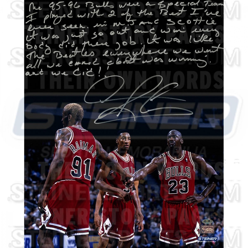Dennis Rodman Signed Bulls "95-96 Team" 16x20 Photo With Extensive ...