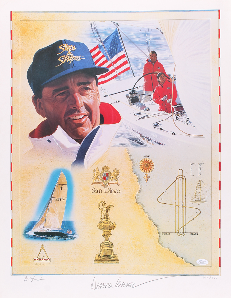 Dennis Conner Signed LE "America's Cup" 19x25 Lithograph (JSA COA ...