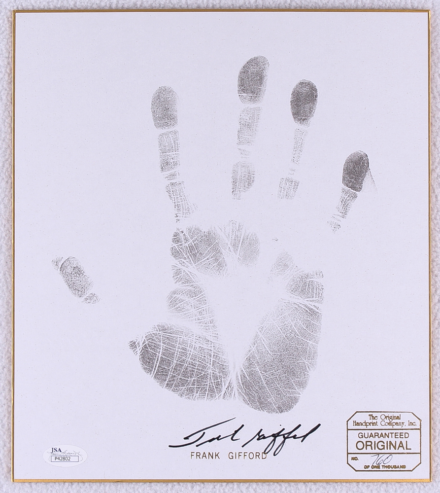 Frank Gifford Signed Limited Edition 9x10 Original Handprint #760/1000 ...