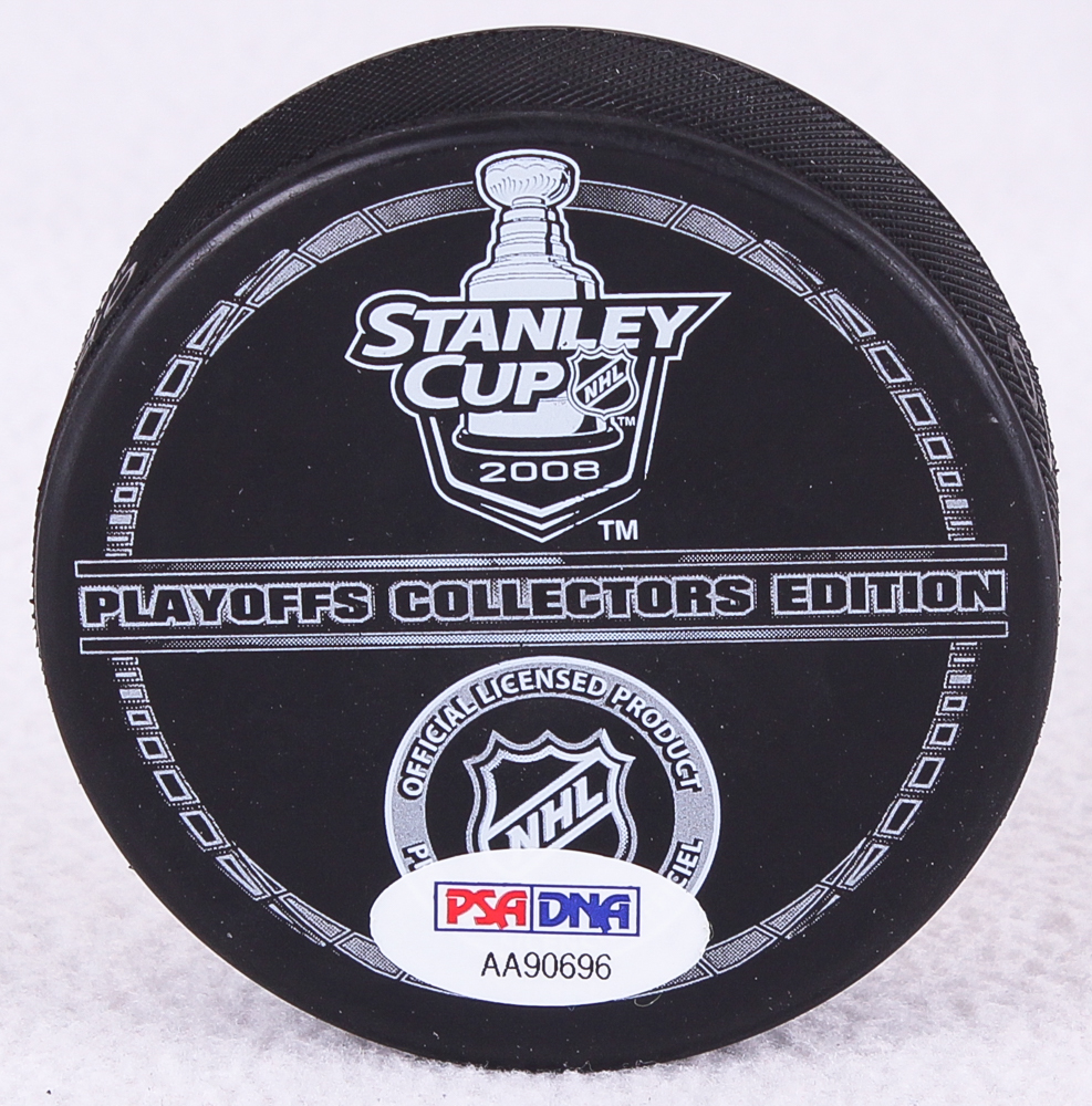 Brian Rafalski Signed Red Wings 2008 Stanley Cup Logo Hockey Puck (PSA ...