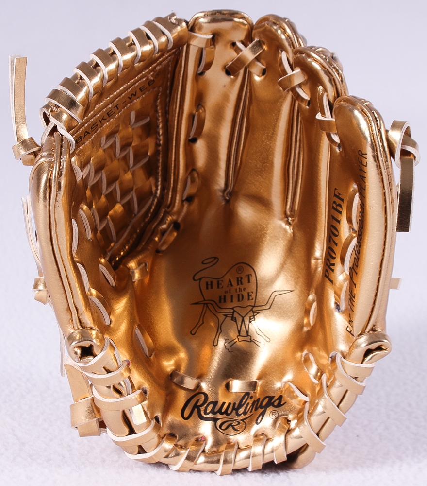 Lou Brock Signed Rawlings Gold Glove Mini-Baseball Glove with Display ...