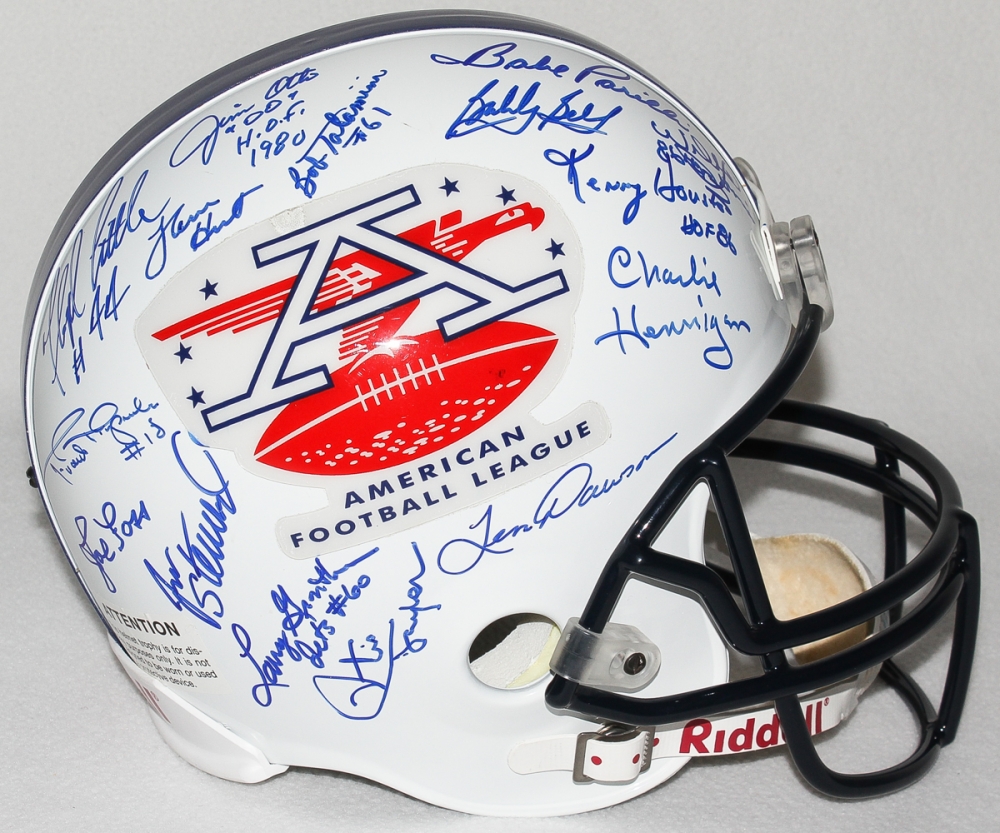 Multi-Signed AFL Full-Size Helmet With (31) Signatures Including Joe ...