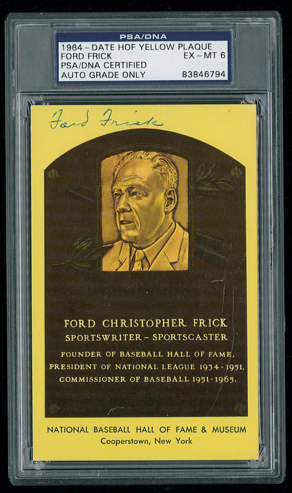 Ford Frick Signed Gold HOF Postcard (PSA Encapsulated) | Pristine Auction