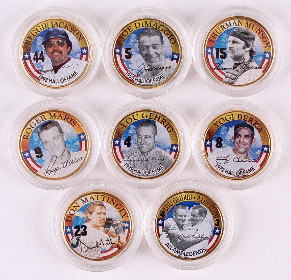 Lot of (8) 24k Gold "Baseball Legends" Commemorative Coins with Lou ...