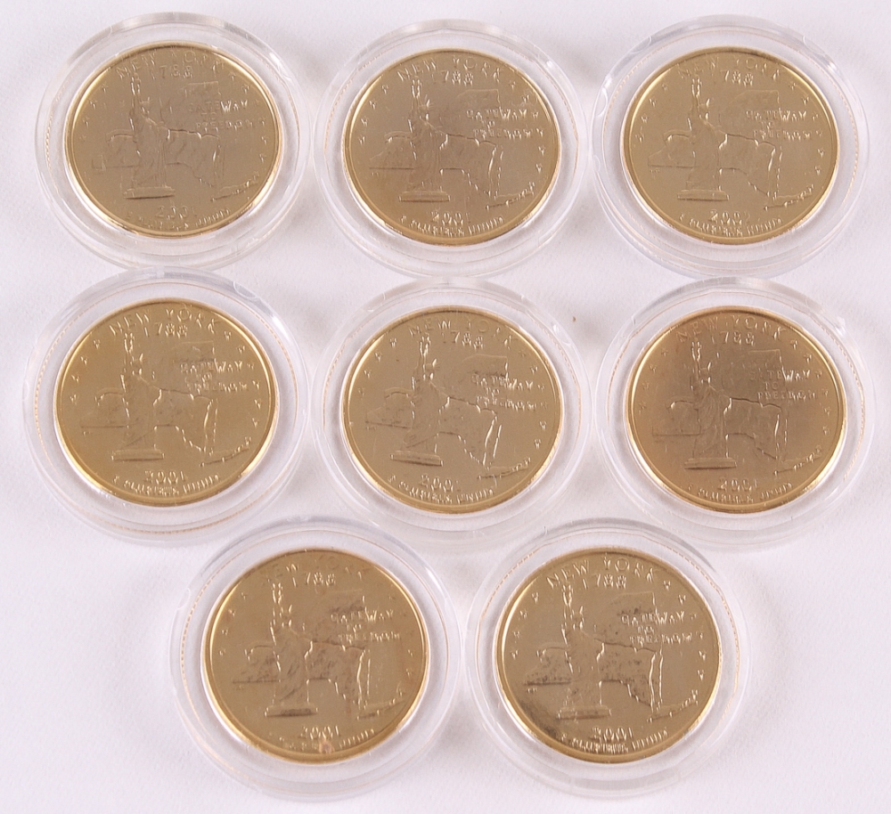 Lot of (8) 24k Gold "Baseball Legends" Commemorative Coins with Lou ...