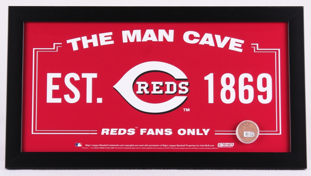 Cincinnati Reds "The Man Cave" 12x22 Custom Framed Display with ...