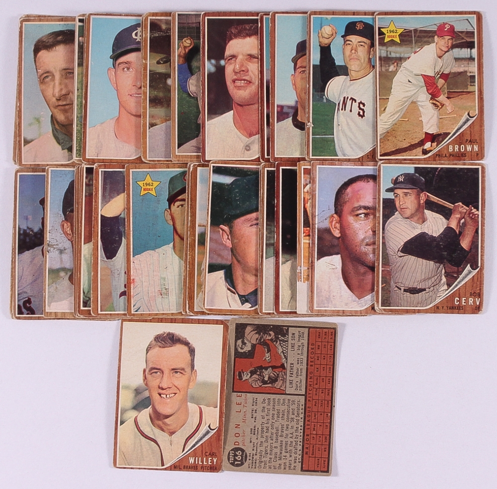 Lot of (53) 1962 Topps Baseball Cards | Pristine Auction