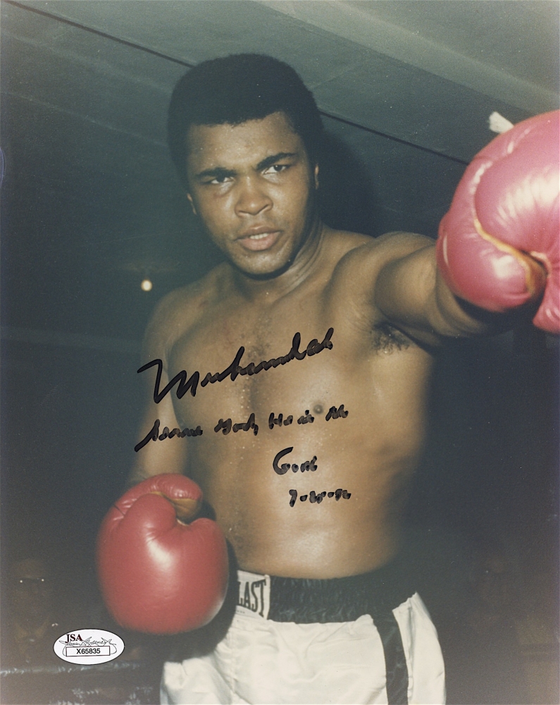 Muhammad Ali Signed 8x10 Photo Inscribed "Serve God, He is the Goal ...