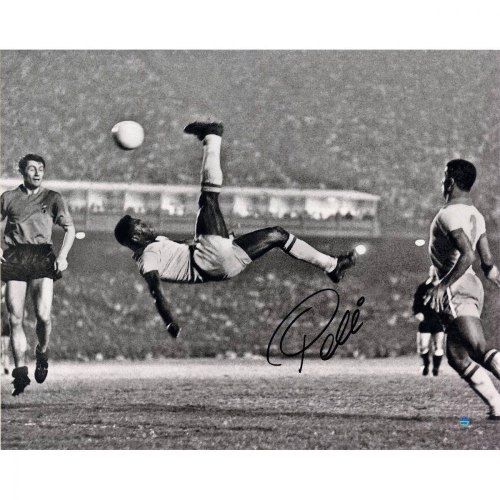 Pele Signed 1965 Bicycle Kick 16x20 Photo (Steiner COA) | Pristine Auction
