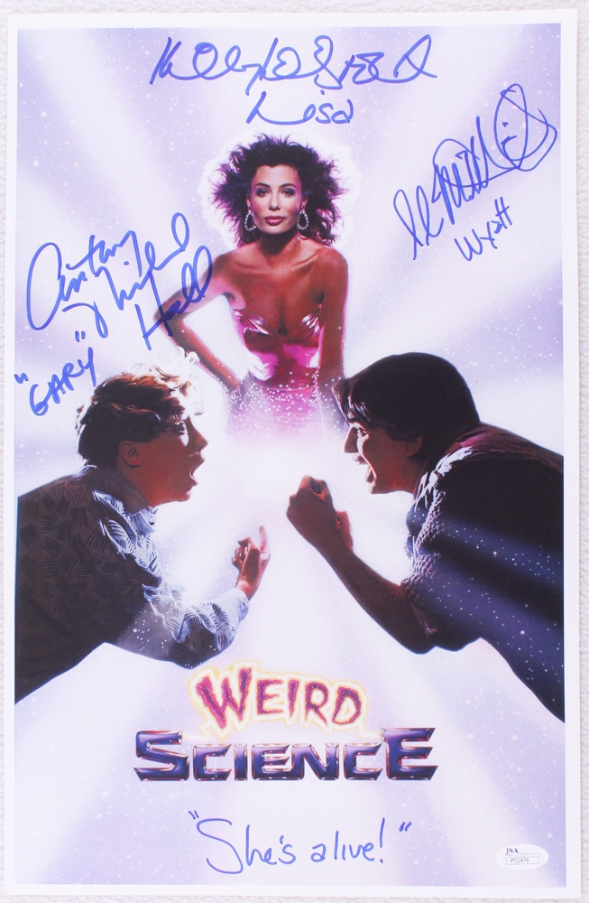 Kelly LeBrock, Anthony Michael Hall, & Ilan Mitchell-Smith Signed 11x17 ...