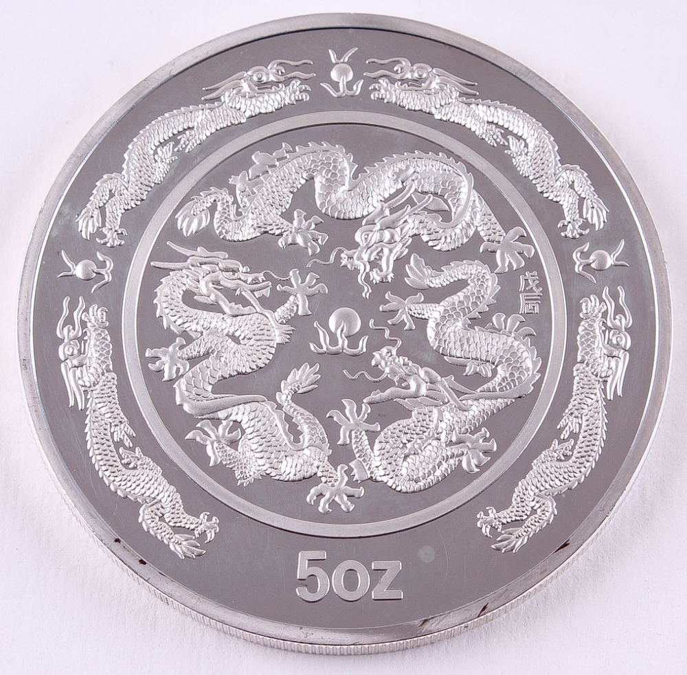 1988 Year Of The Dragon 5oz Silver 50 Yuan Proof Coin | Pristine Auction