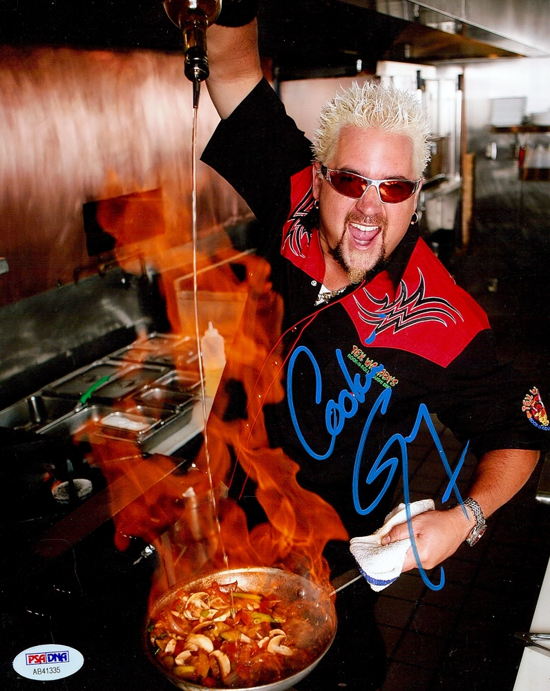 Guy Fieri Signed 8x10 Photo Inscribed "Cookin'" (PSA COA) | Pristine ...