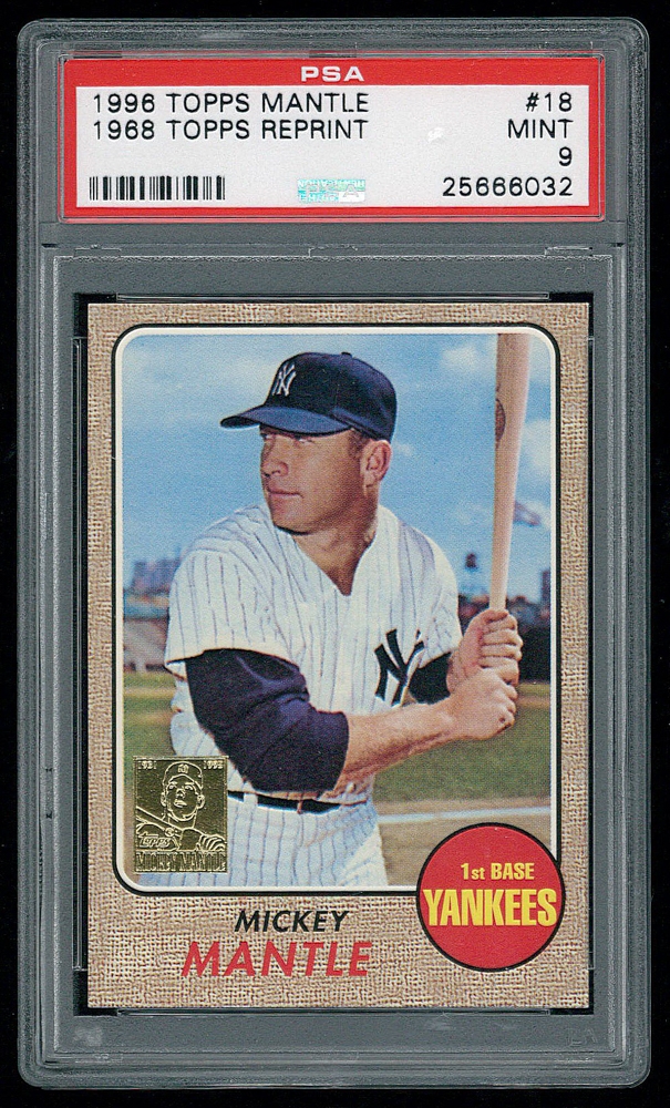 Mickey Mantle 1996 Topps/1968 Topps Reprint #18 (PSA 9) | Pristine Auction