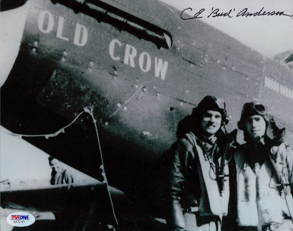 CE "Bud" Anderson Signed WWII 8x10 Photo (PSA COA) | Pristine Auction