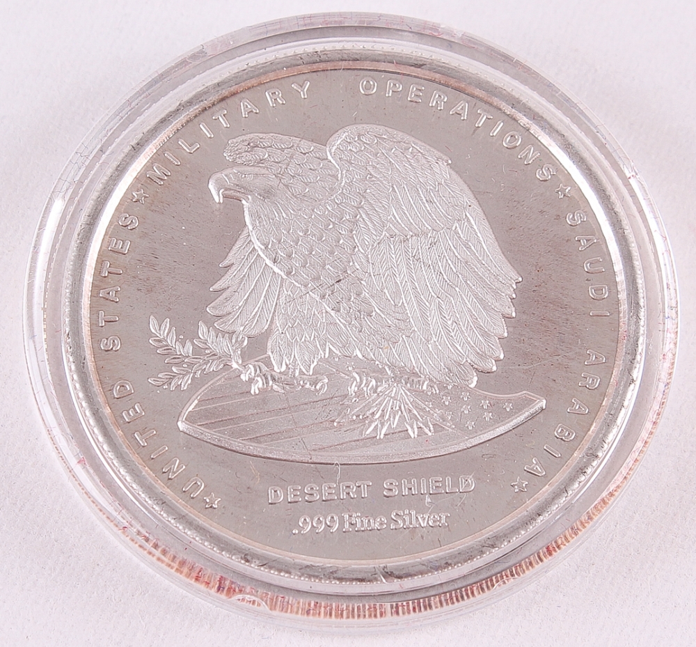 Operation Desert Shield Silver Art Medal .999 Fine Silver from Liberty ...