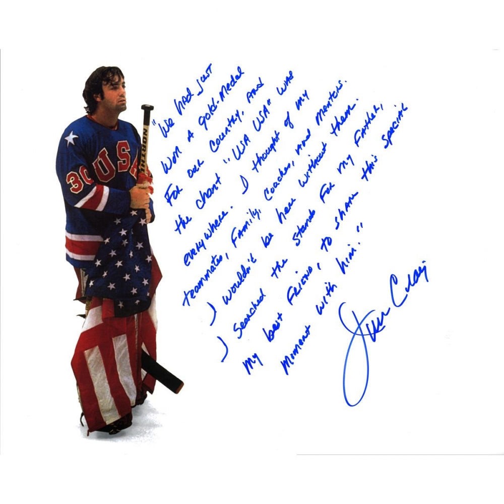 Jim Craig Signed 1980 Team USA 16x20 Custom Framed Photo with ...
