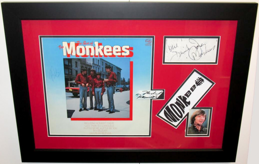 The Monkees Band-Signed 19x26 Custom Framed Display with (4) Signatures ...
