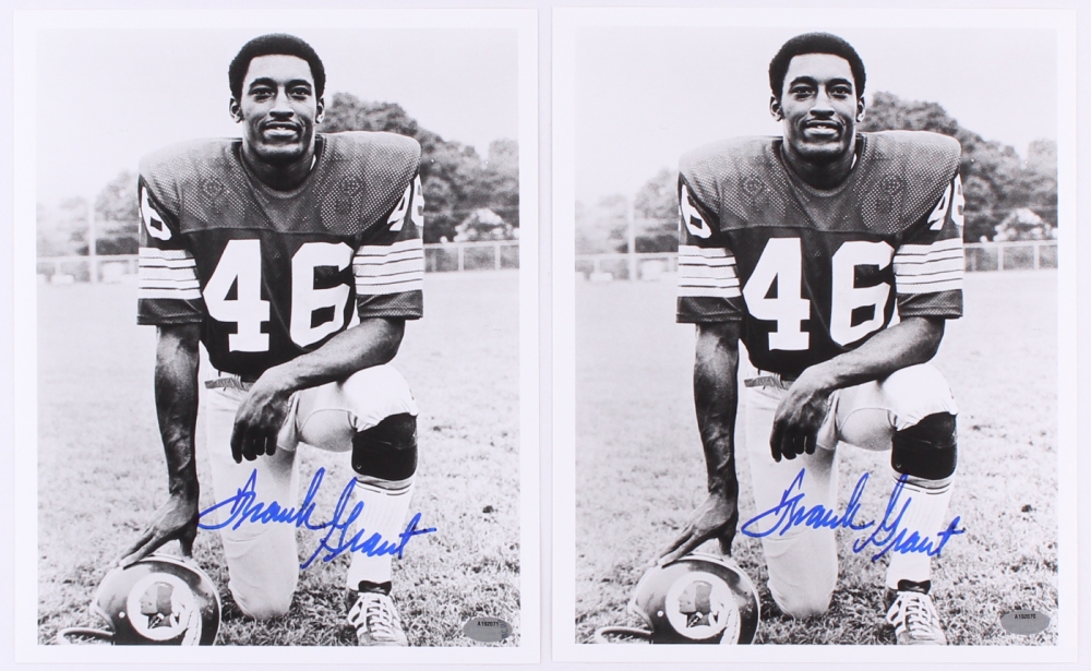 Lot of (2) Frank Grant Signed Redskins 8x10 Photos (Schwartz COA ...