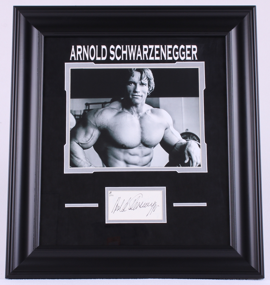 Arnold Schwarzenegger Signed 18x20 Custom Framed Cut Display (JSA COA ...