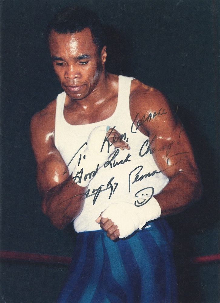 Sugar Ray Leonard Signed 5x7 Photo Dedicated "Good Luck Champ" to Ken ...
