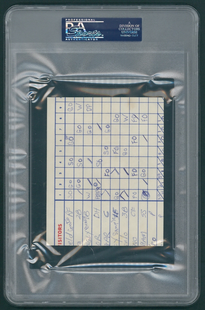 Don Mattingly Signed 4x5 Rangers Scorecard (PSA Encapsulated ...