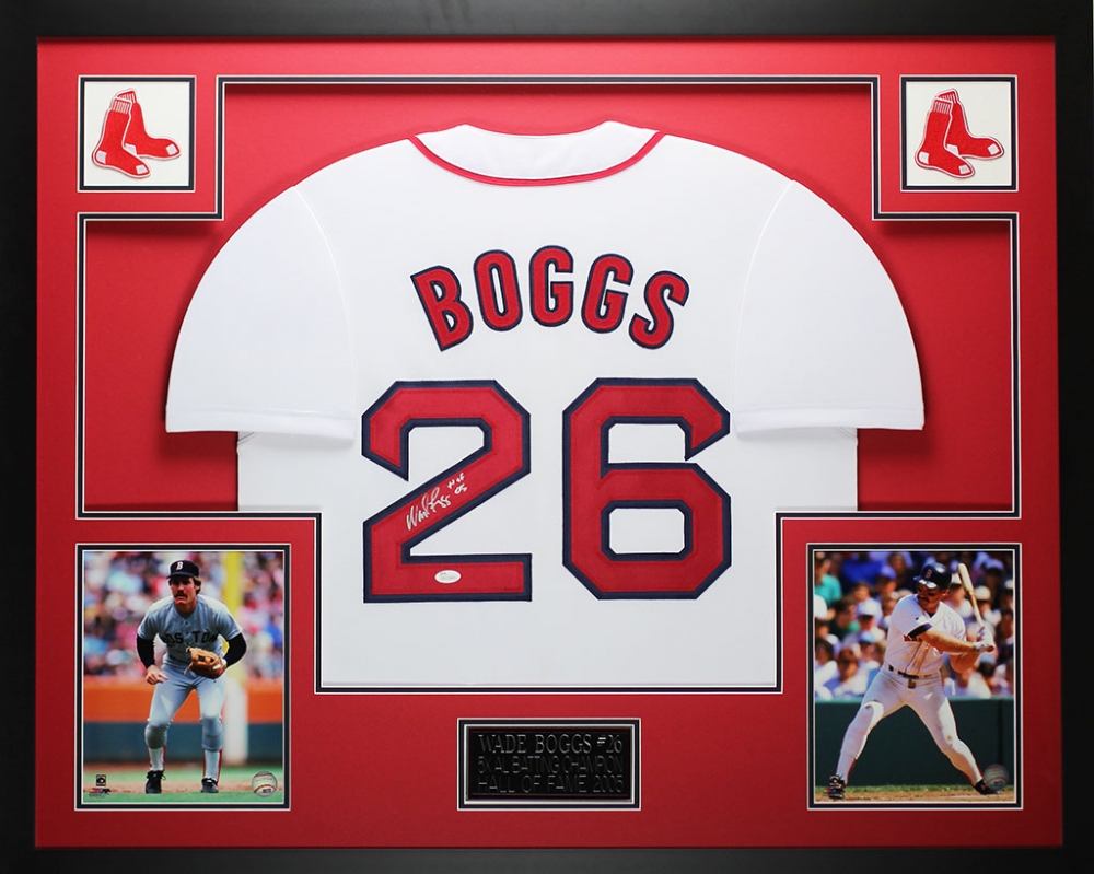 Wade Boggs Signed Red Sox 35" x 43" Custom Framed Jersey Inscribed "HOF 05" (JSA COA) | Pristine ...