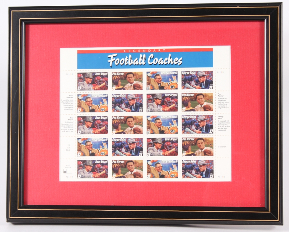 Daniel Moore "Legendary Football Coaches" Custom Framed Uncut Stamp ...