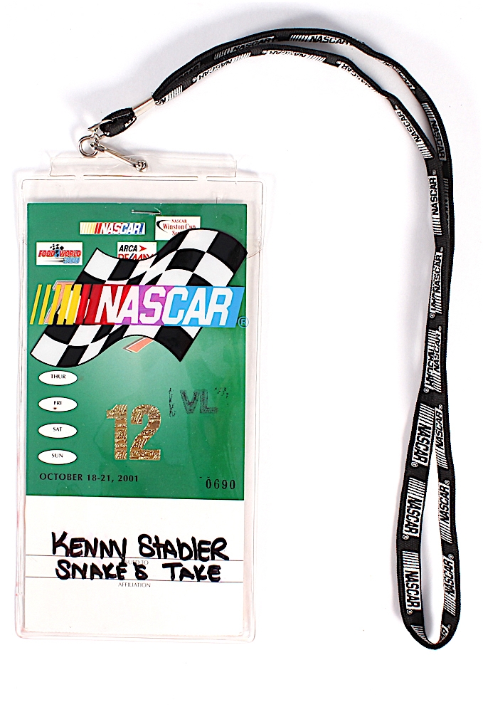 Ken Stabler Signed NASCAR Talladega Personal Credentials (Stabler LOA ...