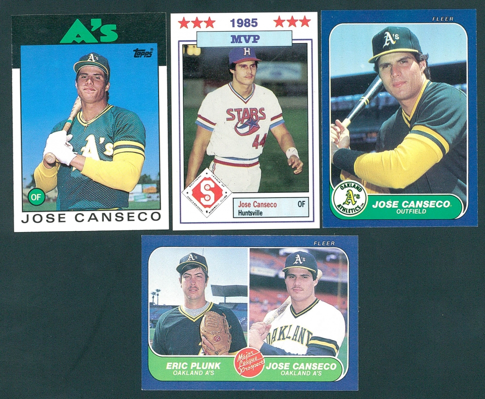 Lot of (4) Jose Canseco Rookie Baseball Cards with 1986 Topps Traded ... Lot of (4) Jose Canseco Rookie Baseball Cards with 1986 Topps Traded ...