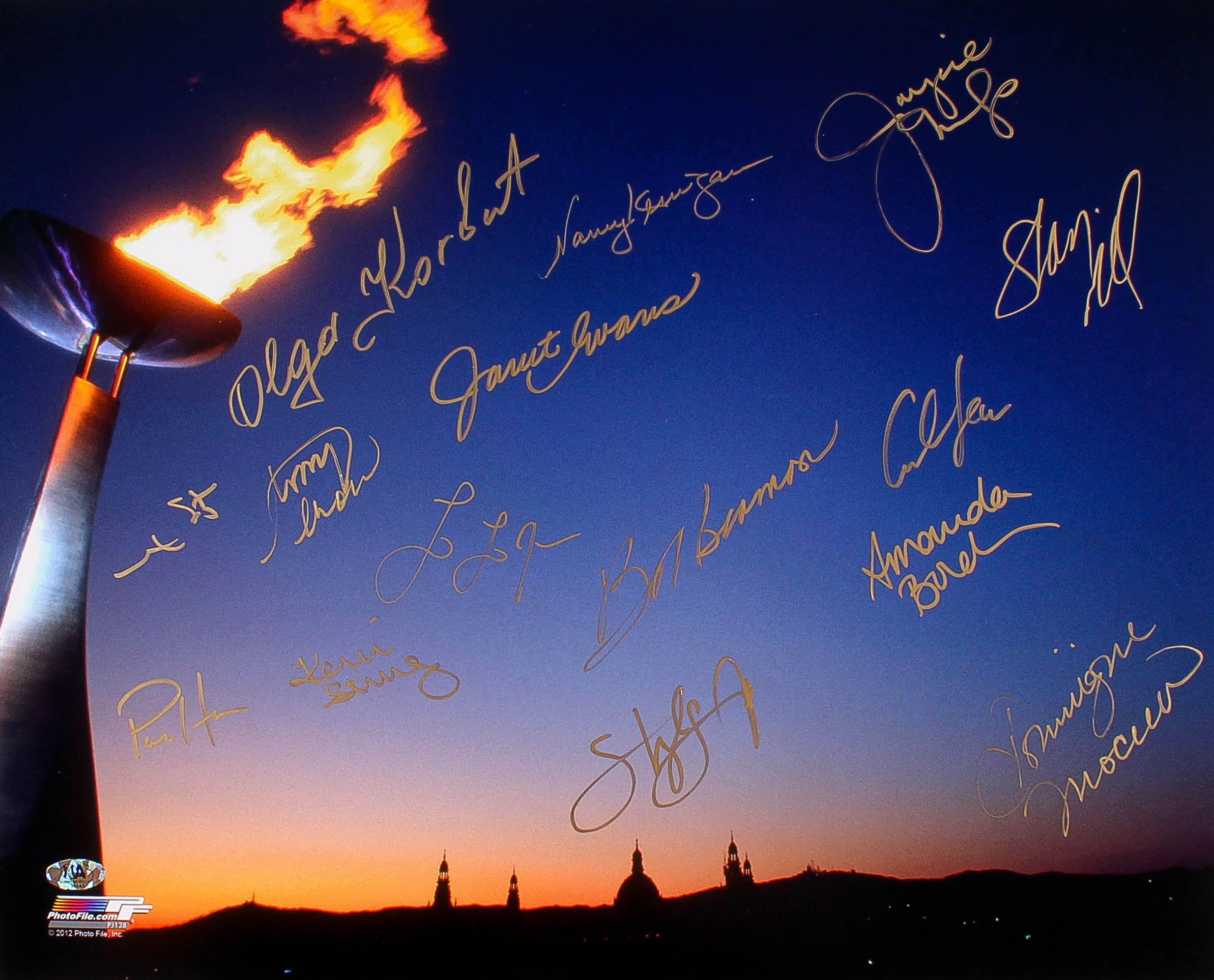 Olympic Torch 16x20 Photo Signed by (15) "Team USA" Olympic Athletes ...