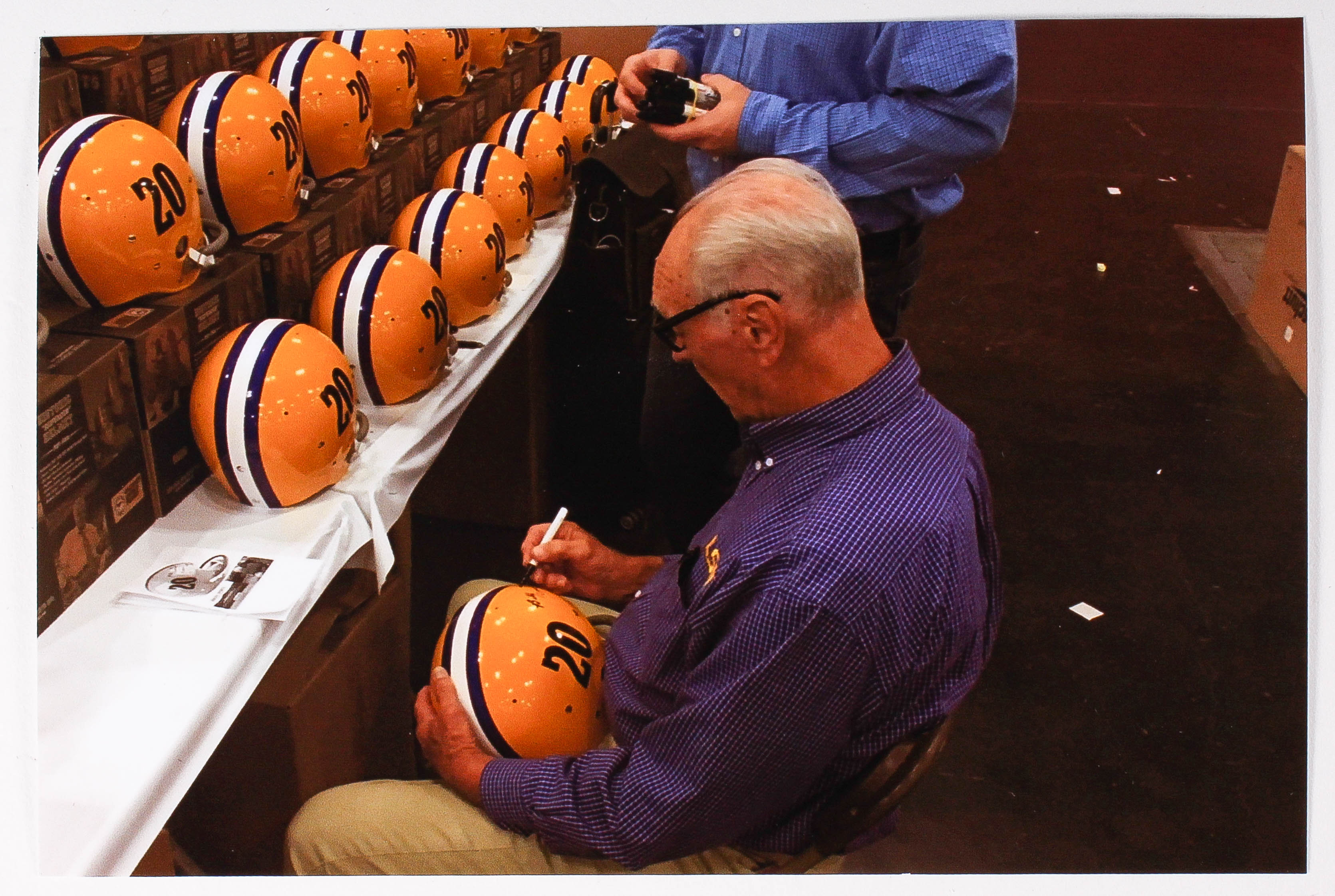 Billy Cannon Signed LSU Tigers Full-Size Throwback Suspension Helmet ...