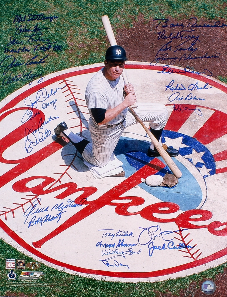 Mickey Mantle New York Yankees 16x20 Team Signed Photo with (26) Signatures Including Moose ...