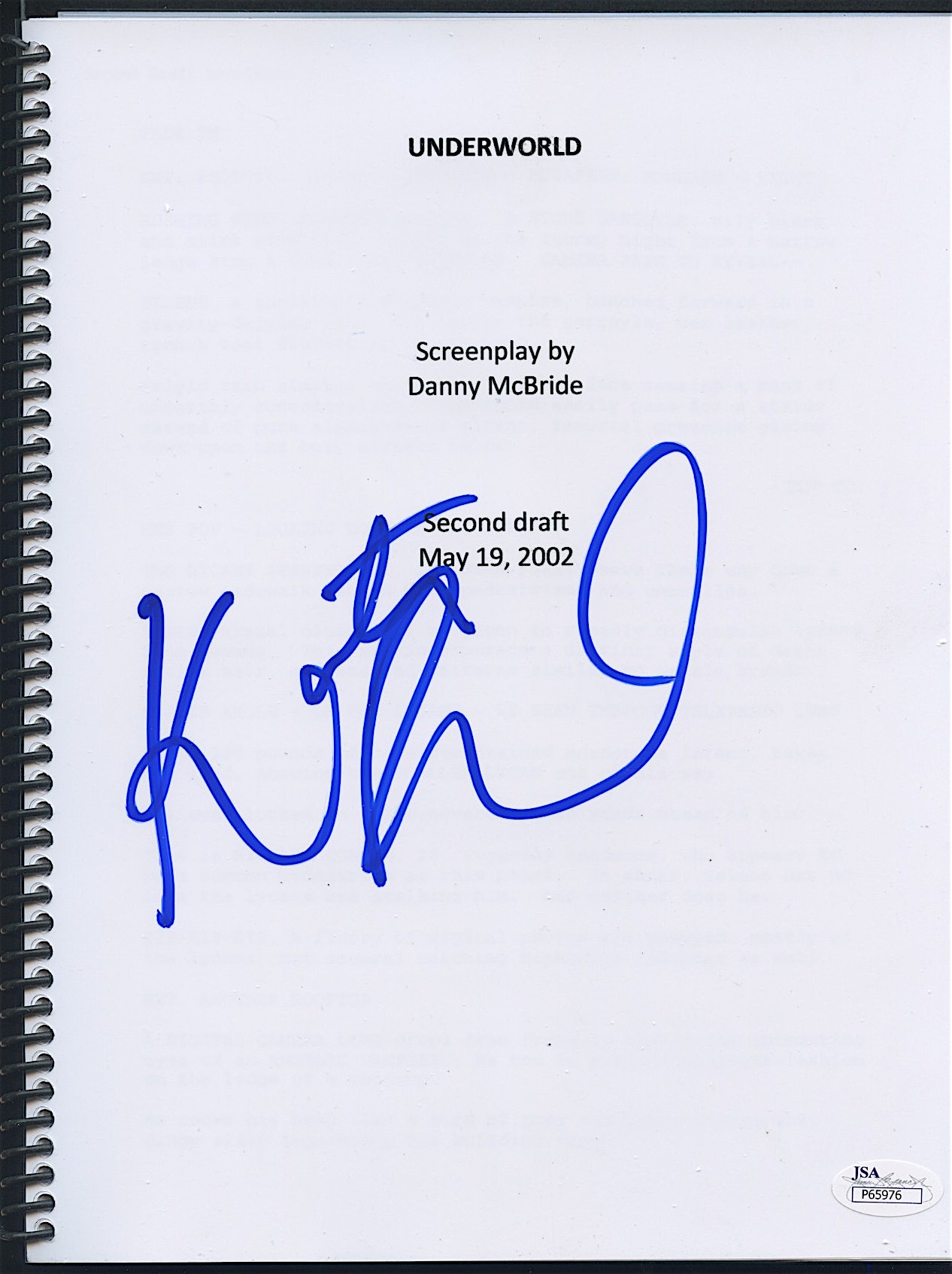 Kate Beckinsale Signed "Underworld" Full Script (JSA COA) | Pristine ...