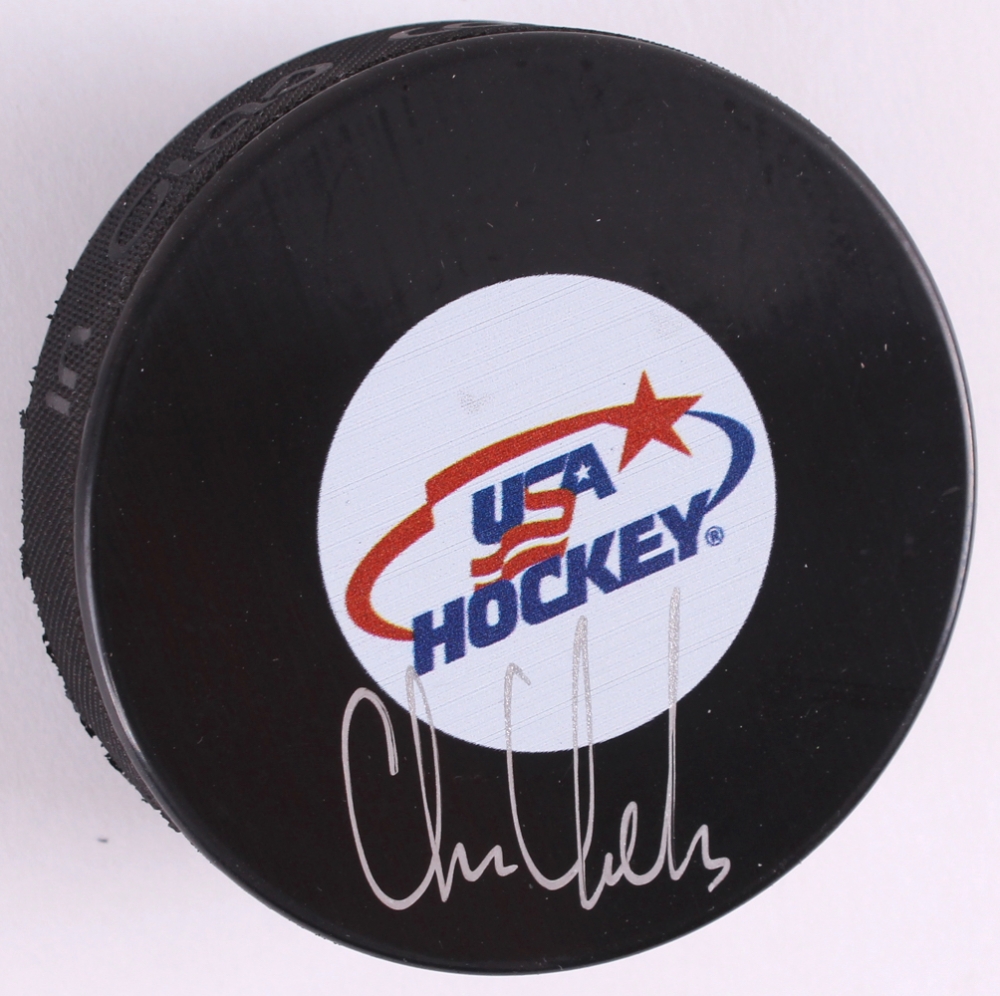 Chris Chelios Signed Team USA Logo Hockey Puck (Schwartz COA ...