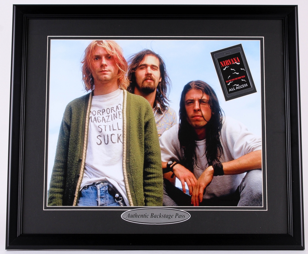 Nirvana 22x26 Custom Framed Display With Authentic Unused Backstage ...