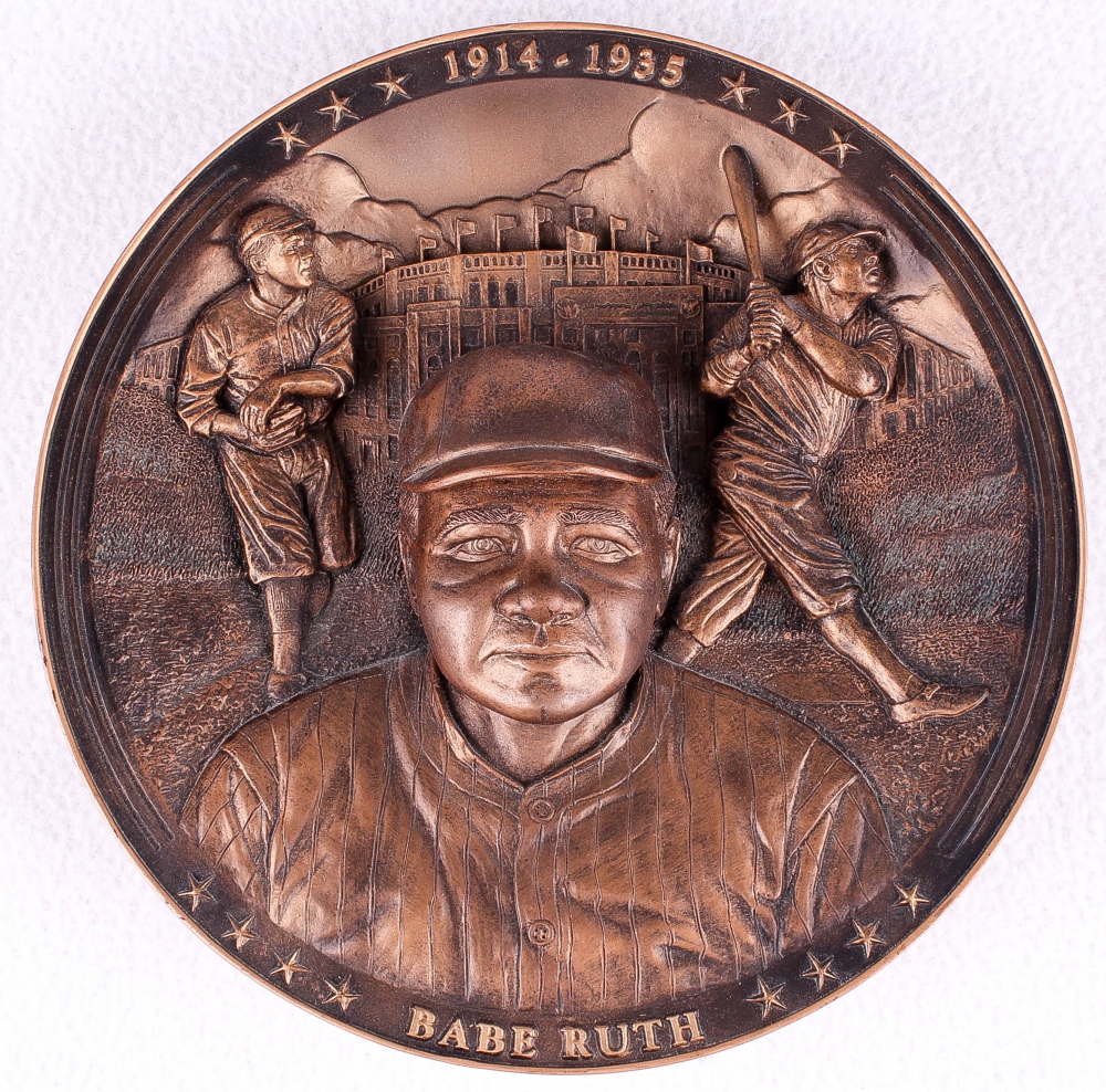 Vintage Babe Ruth LE "The Sultan of Swat" Bradford Exchange 3-D Bronze ...